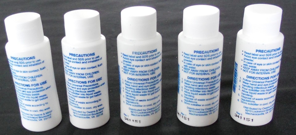 (5) MEDICHOICE FLUID SOLIDIFIER SLD1200 1200cc Blood/Body Clean-up Medi ...