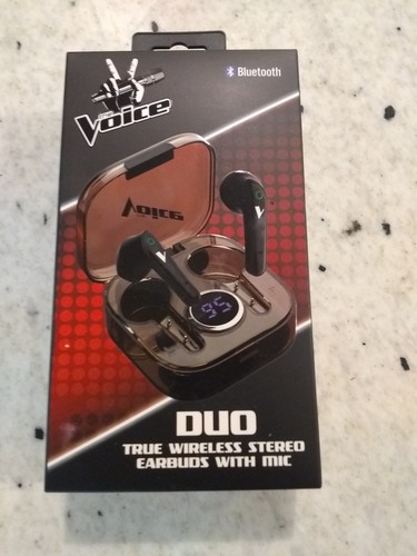 The Voice Duo True Wireless Stereo Earbuds with Mic Charging Case LCD ...
