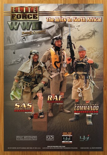 2002 Blue Box Elite Force WWII Figures Print Ad/Poster British SAS RAF ...