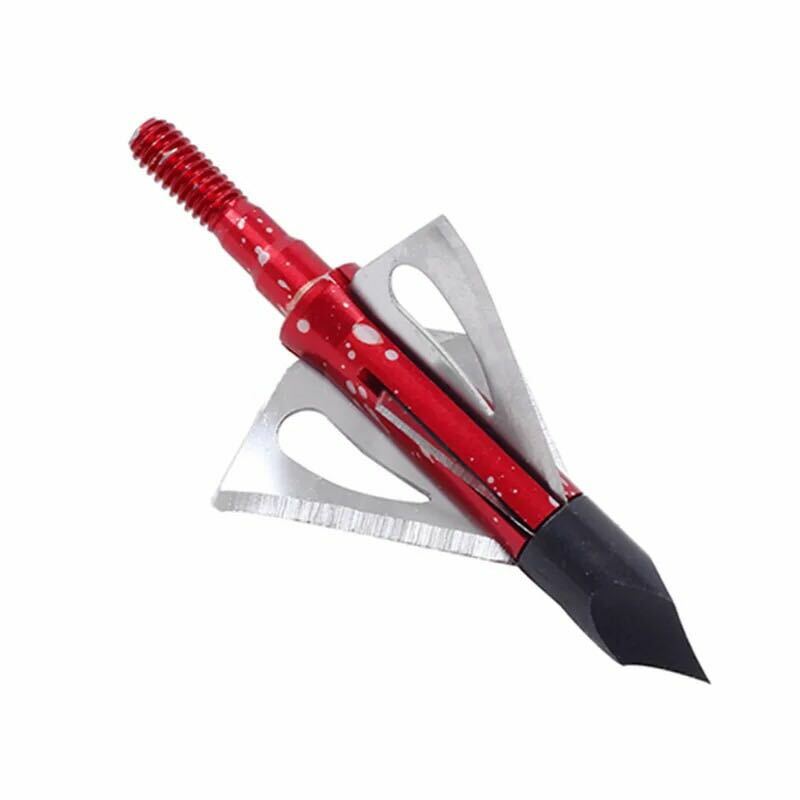 6PCs Red Fixed 6-Blade Broadheads Hunting Bow Archery Shooting Tip ...