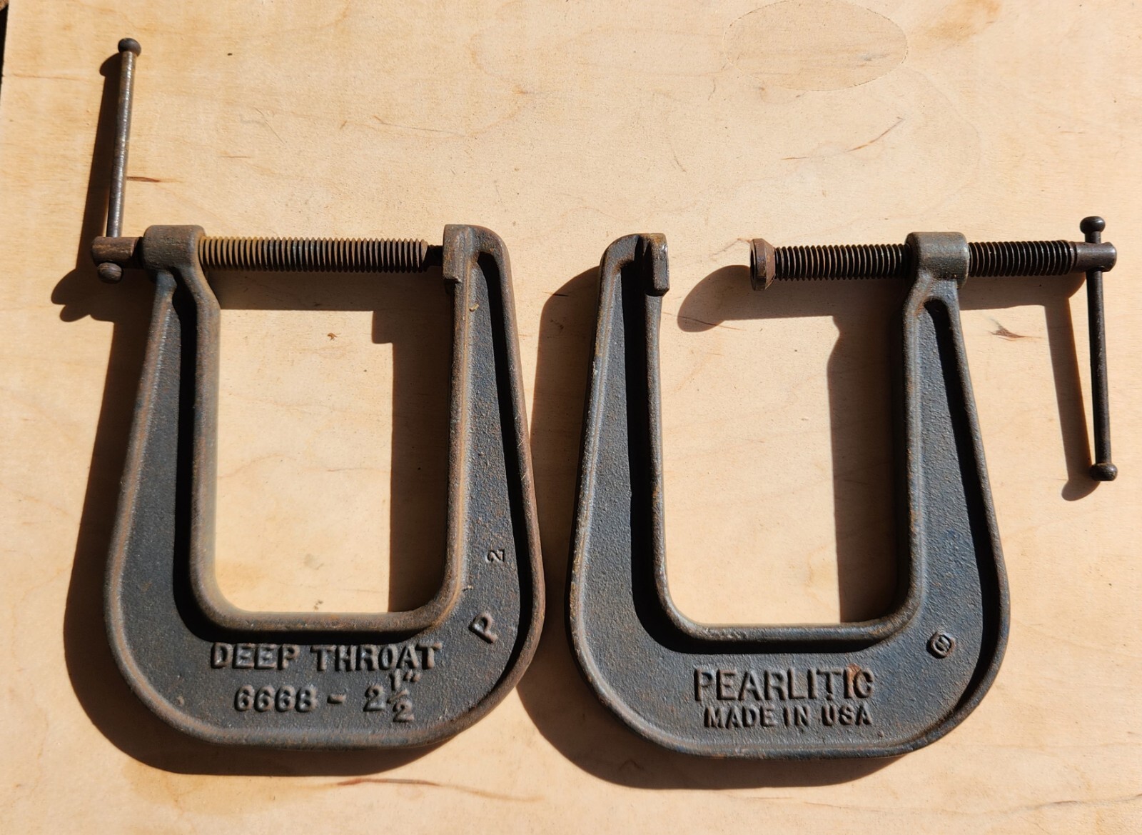 VINTAGE PEARLITIC 6668-2 1/2" DEEP THROAT DEEP CLAMPS USA SET | eBay