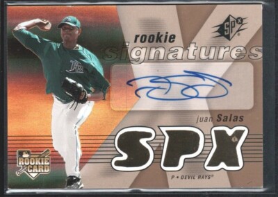 JUAN SALAS 2007 SPX ROOKIE SIGNATURES #123 AUTOGRAPH TAMPA BAY RAYS RC ...