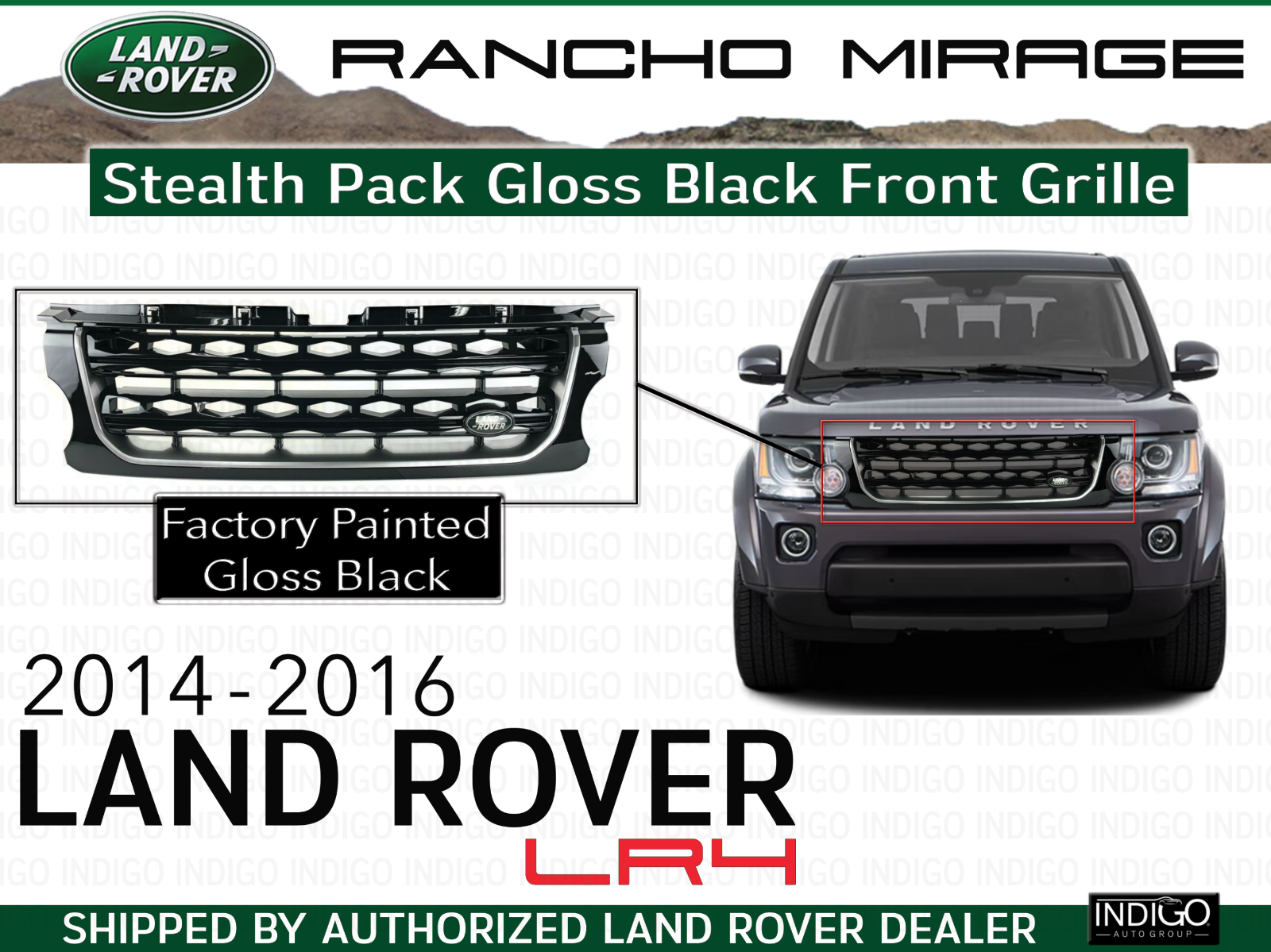 2014-2016 Land Rover LR4 Front Grille in Gloss Black Genuine New ...