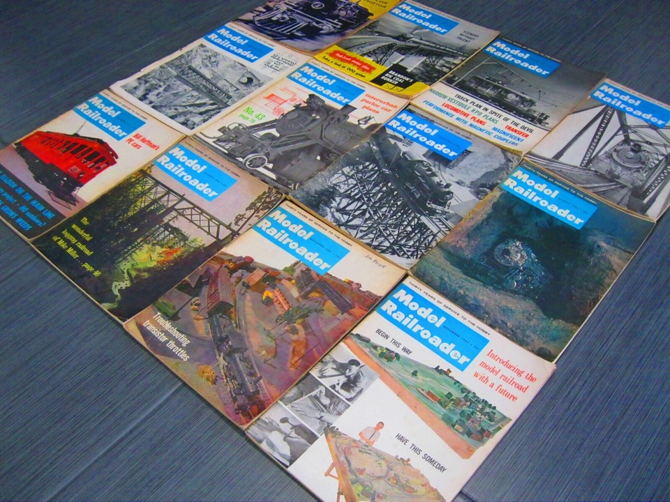 1960's Model Railroader MAGAZINE Lot VINTAGE HO Scale TRAIN Full Year ...