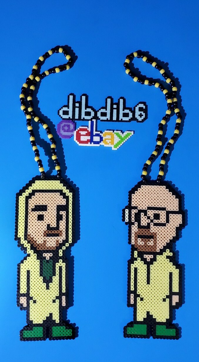 Breaking Bad set kandi perler art necklace, rave, EDC, PLUR, hama ...