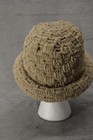 Bowler Hat Womens Medium 57cm Woven Knit Tan Retro 20s Stretch Boho ...