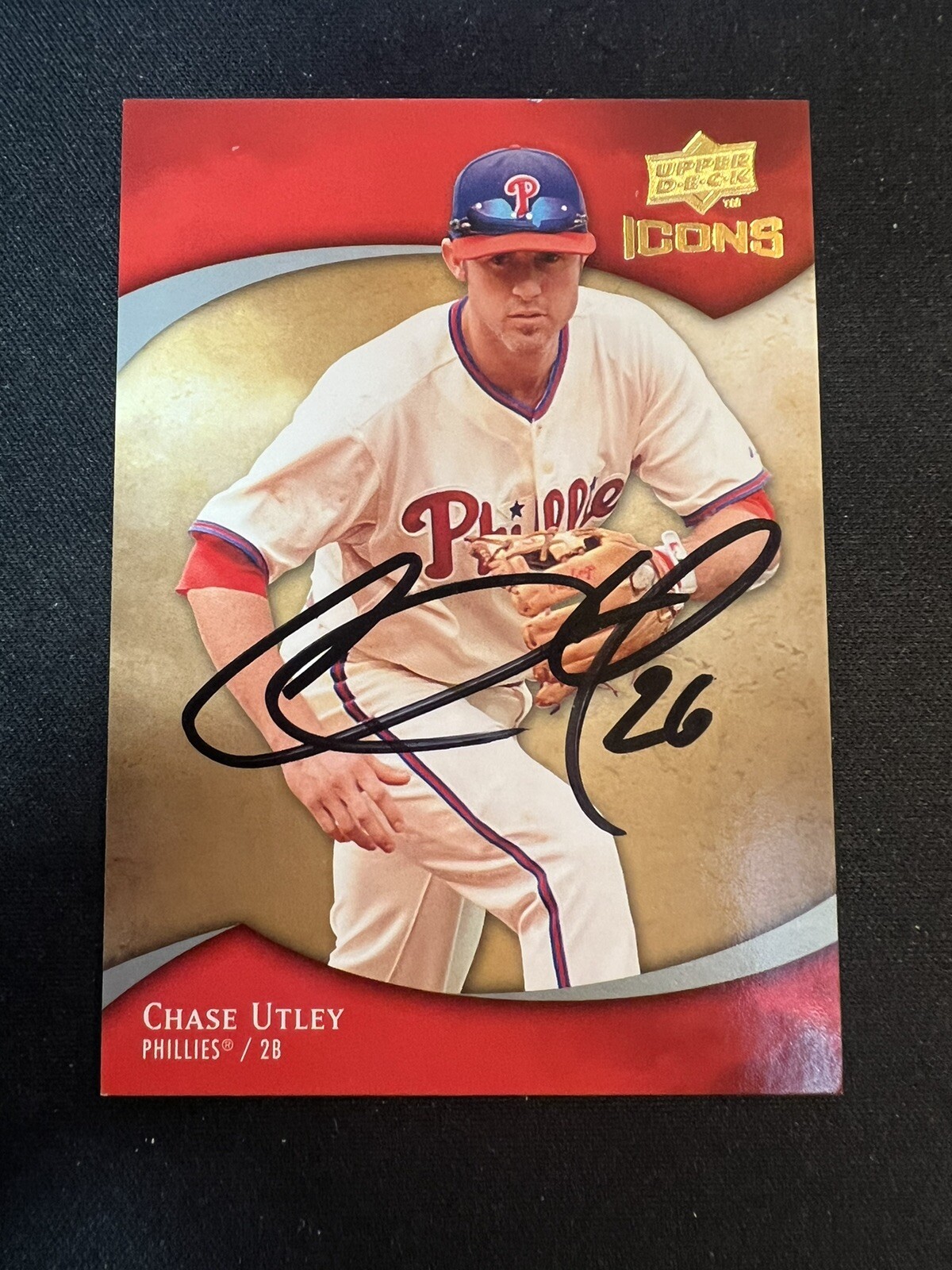 2009 Upper Deck Icons #20 Chase Utley Hand Signed Auto | eBay
