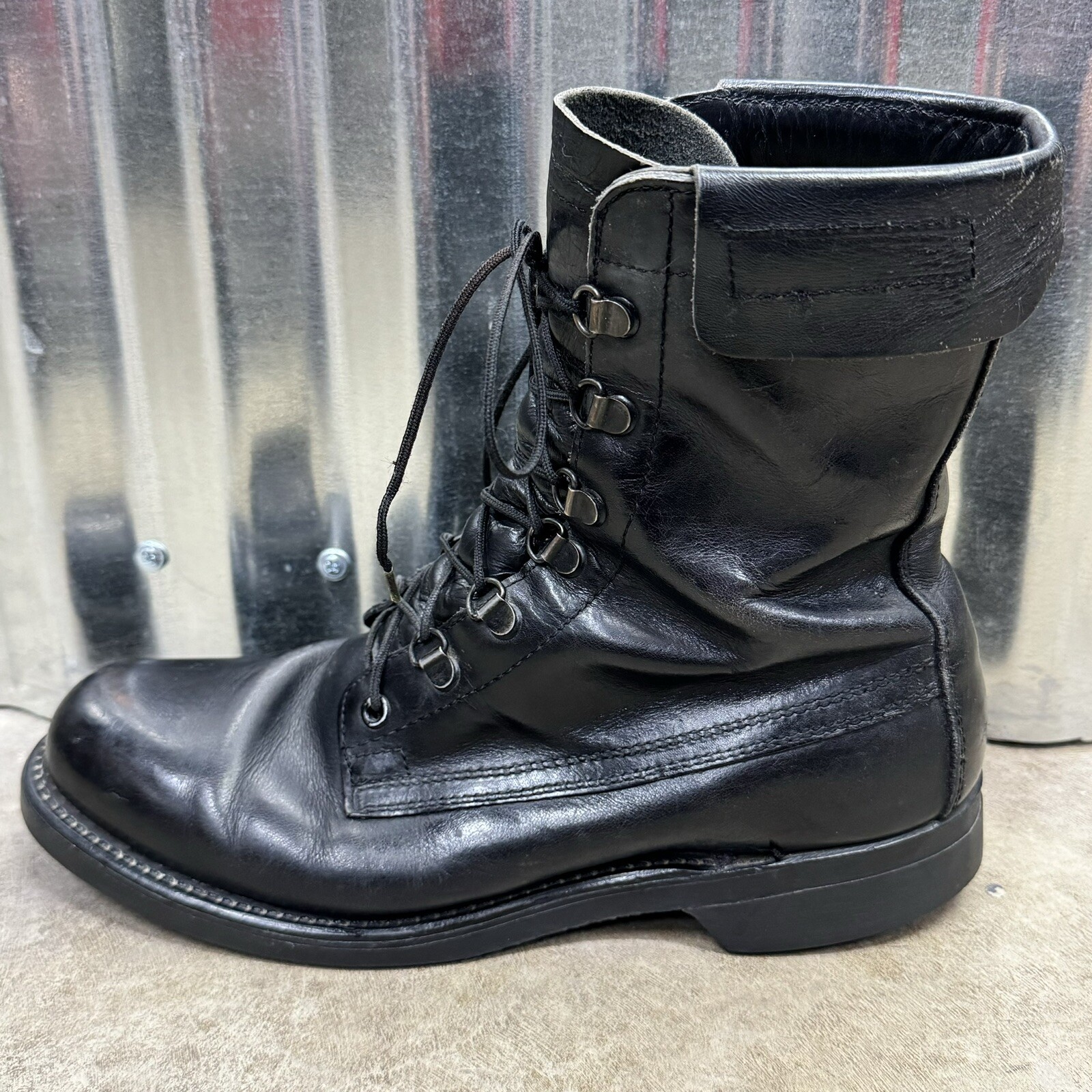 Vintage Addison Shoe Co Black Leather Boots Men's US … - Gem