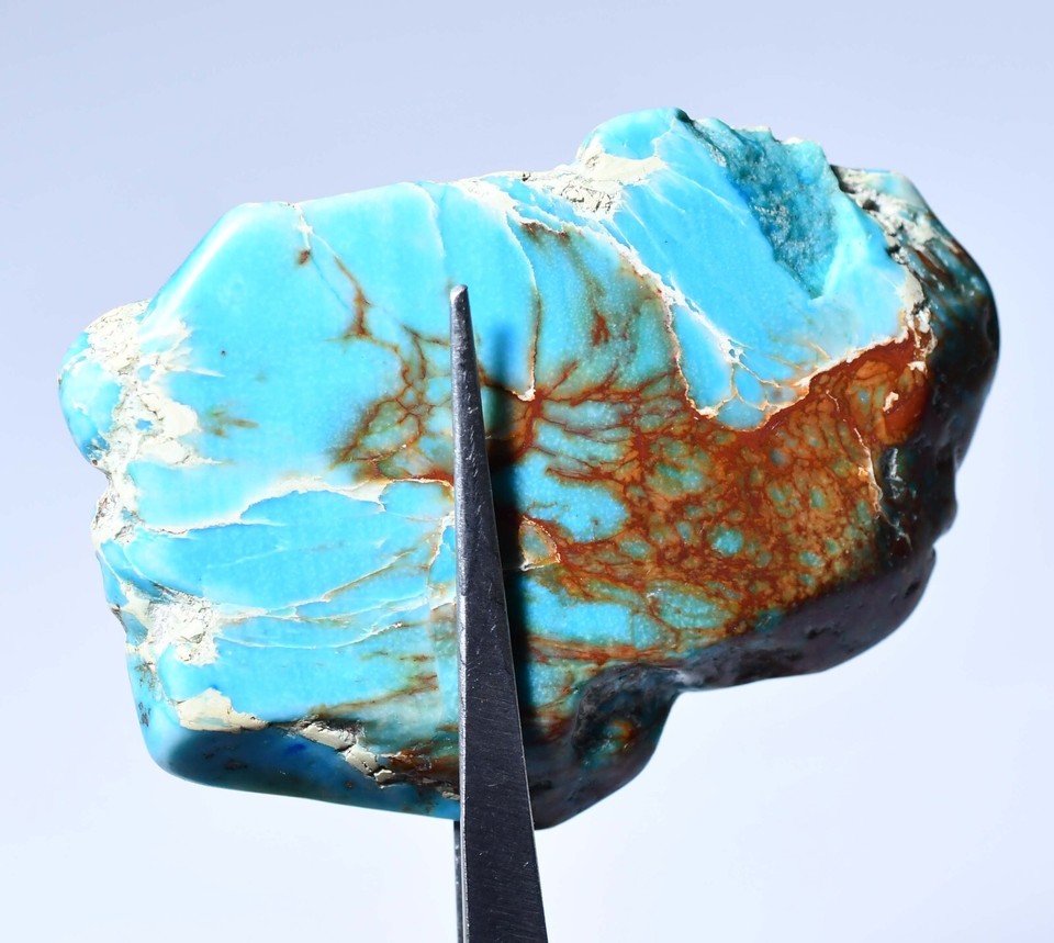 Natural Blue Ridge Turquoise 166.0 Ct Polished Slab Untreated Certified ...