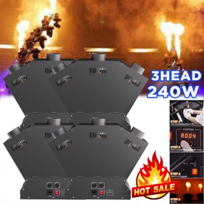 4PCS Fire Machine 3 Head DMX Flame Projector Stage Flame Thrower Jet 2 ...