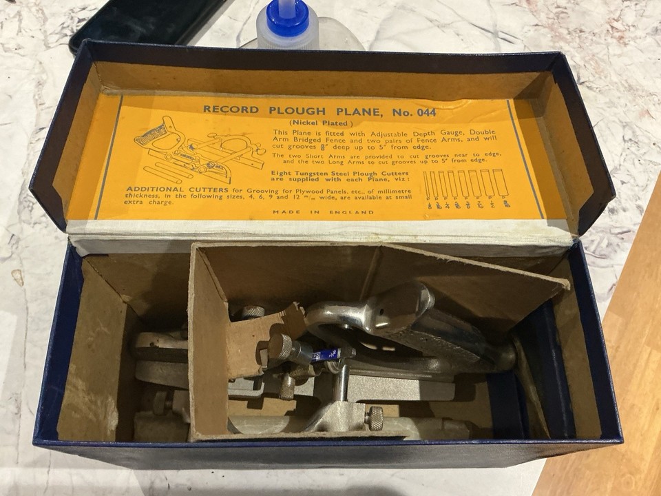 Vintage Record Plough Plane No 044 Boxed with Cutters. | eBay