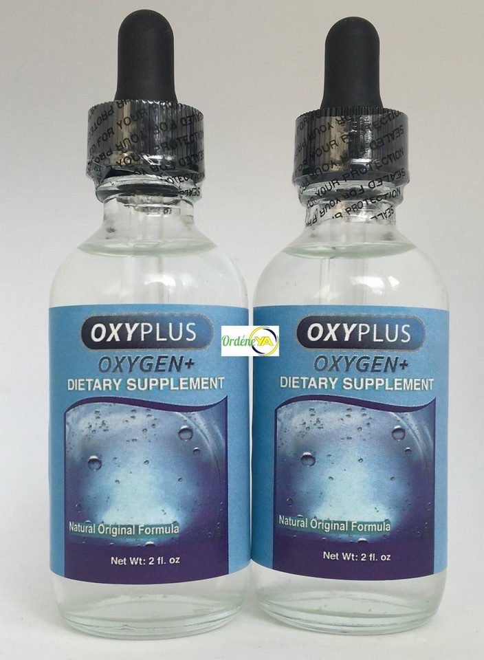 2 OXYPLUS Oxygen + Liquid Drops 2oz Dropper Cell Stabilized Oxygen ...