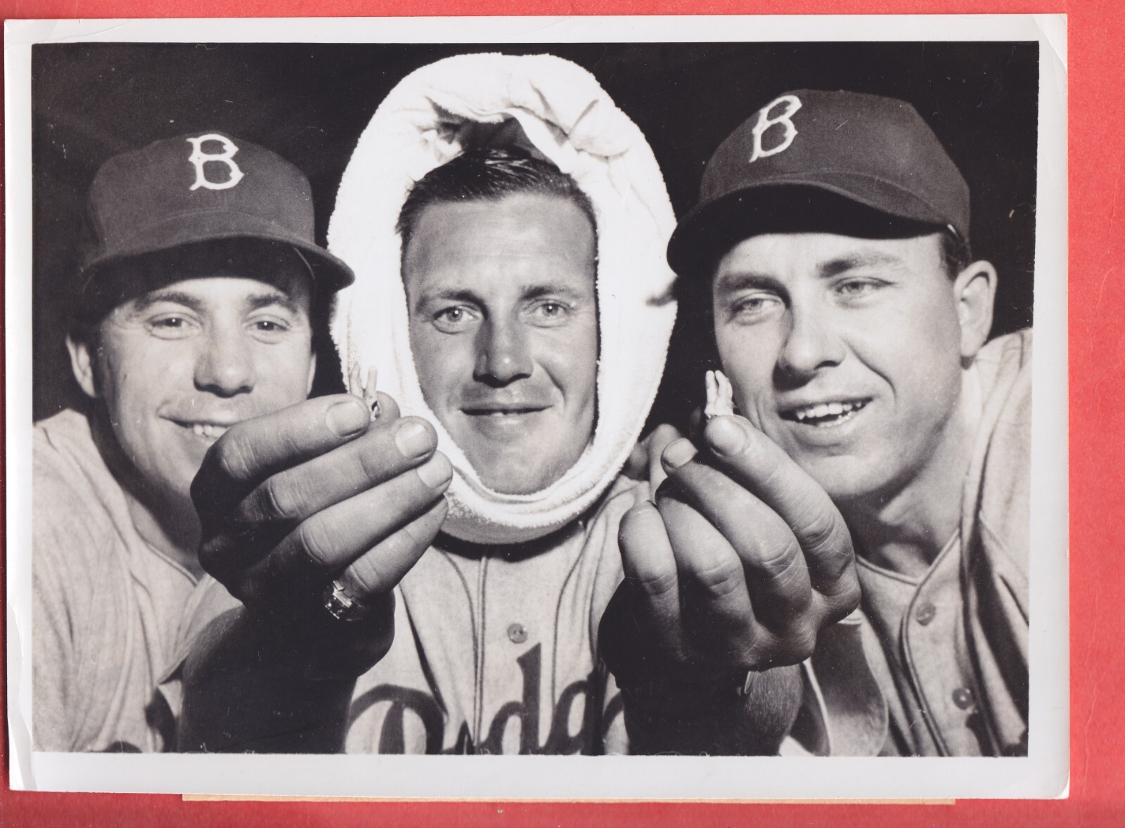 1953 BROOKLYN DODGERS GLOSSY 6.5 X 9 HODGES, REESE, MEYER, MEYER's ...