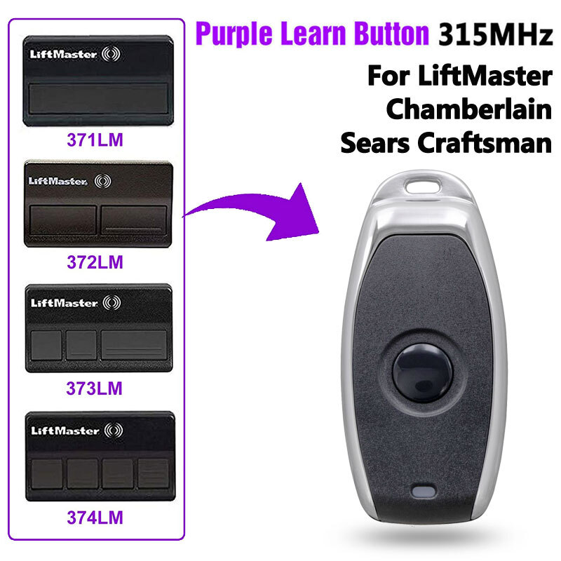 For LiftMaster 373LM HBW1573 Black 1-Buttons Garage Door Opener Remote ...