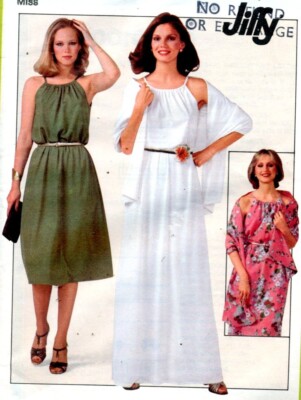 Cut Sewing Pattern Ladies Pullover Self Drawstring Neck Dress Shawl ...