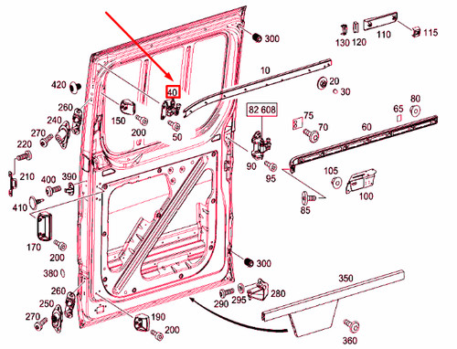 MB SPRINTER 906 REAR SLIDING DOOR TOP RIGHT CARRIAGE A9067600147 | eBay