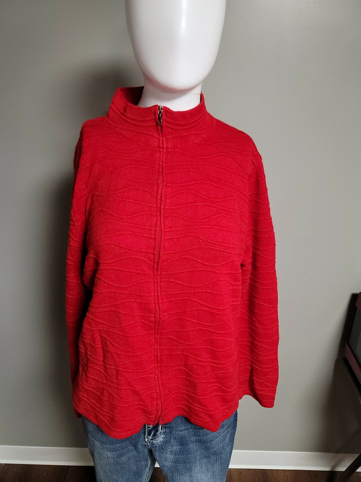 Coldwater Creek Red Full Zip Jacket Junior Size L (14-16) | eBay