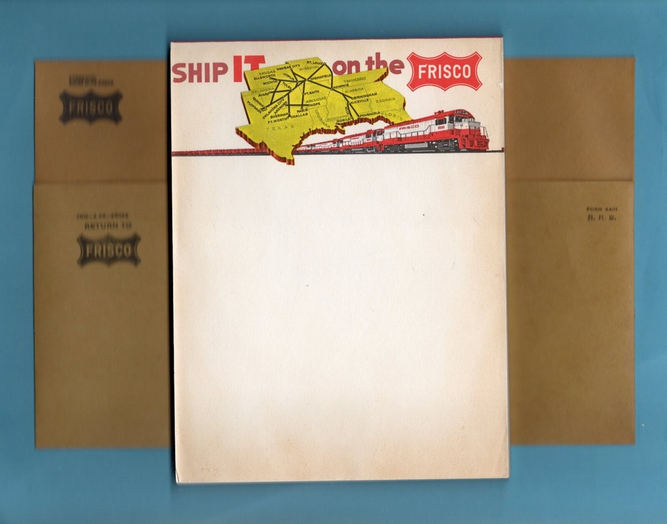 Frisco Railroad Lot - unused Station Waybill forms, notepad & company ...
