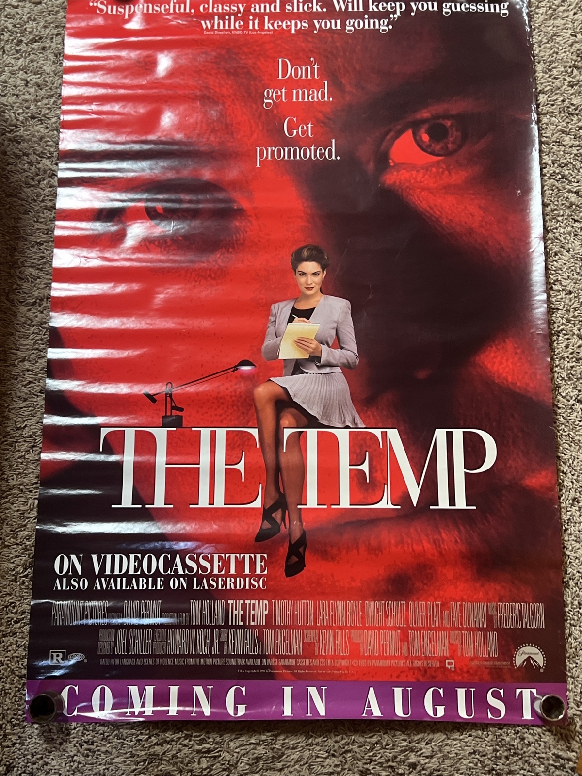 Vintage 1993 Original Movie Poster THE TEMP - Timothy Hutton & Laura ...