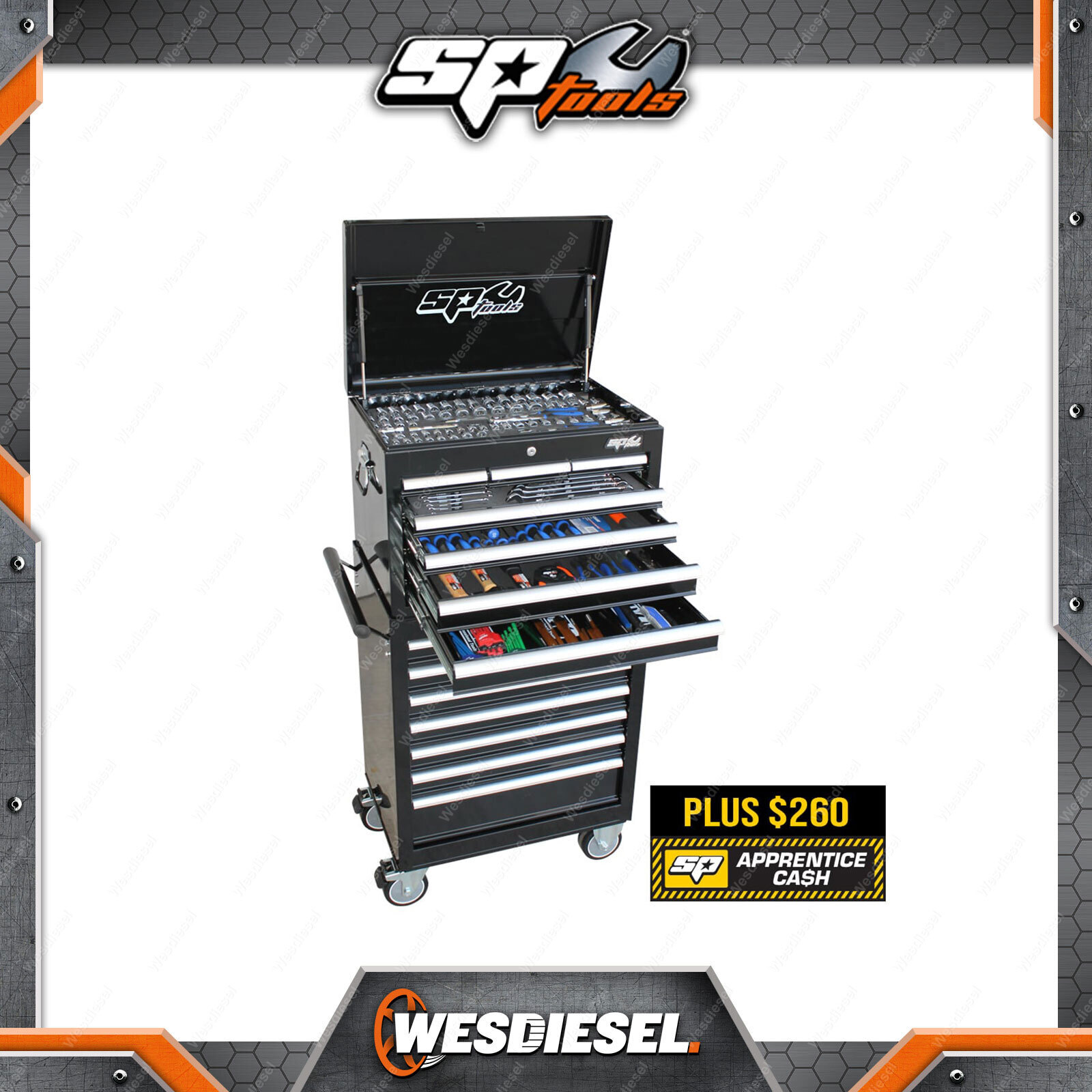 SP Tools 244Pc Custom Series Tool Kit Sockets & Adaptors Metric/SAE ...