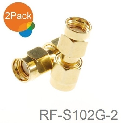 2-Pack RP-SMA Male to Male Gold Plated Coupler Gender Changer, RF-S102G ...