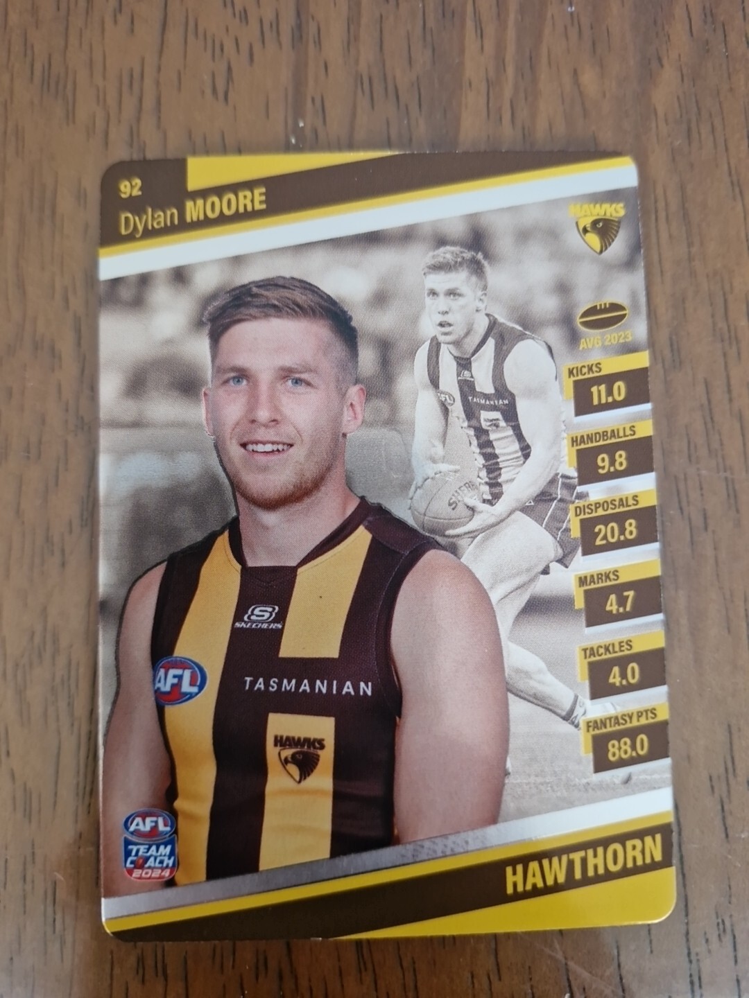 2024 AFL TEAMCOACH SILVER DYLAN MOORE 92 HAWTHORN | eBay Australia