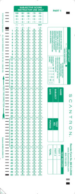 1 Authentic Green Scantron 882-E Testing Test Exam Assessment Form ...