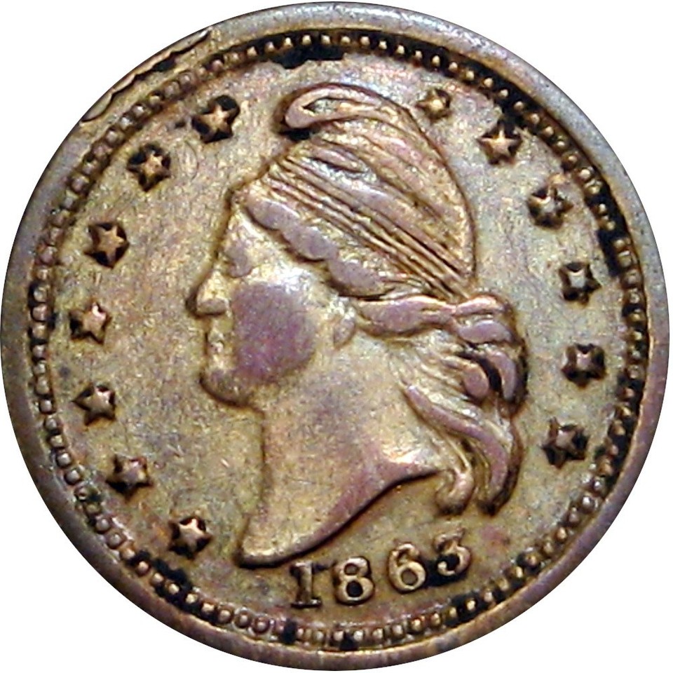 Peace Forever North & South Shaking Hands Patriotic Civil War Token R6 ...