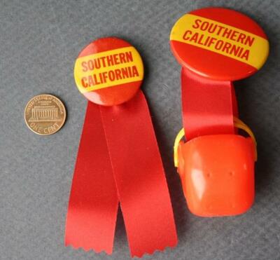 1960-70s Era USC Southern Cal Univ TWO pin set One with football helmet ...