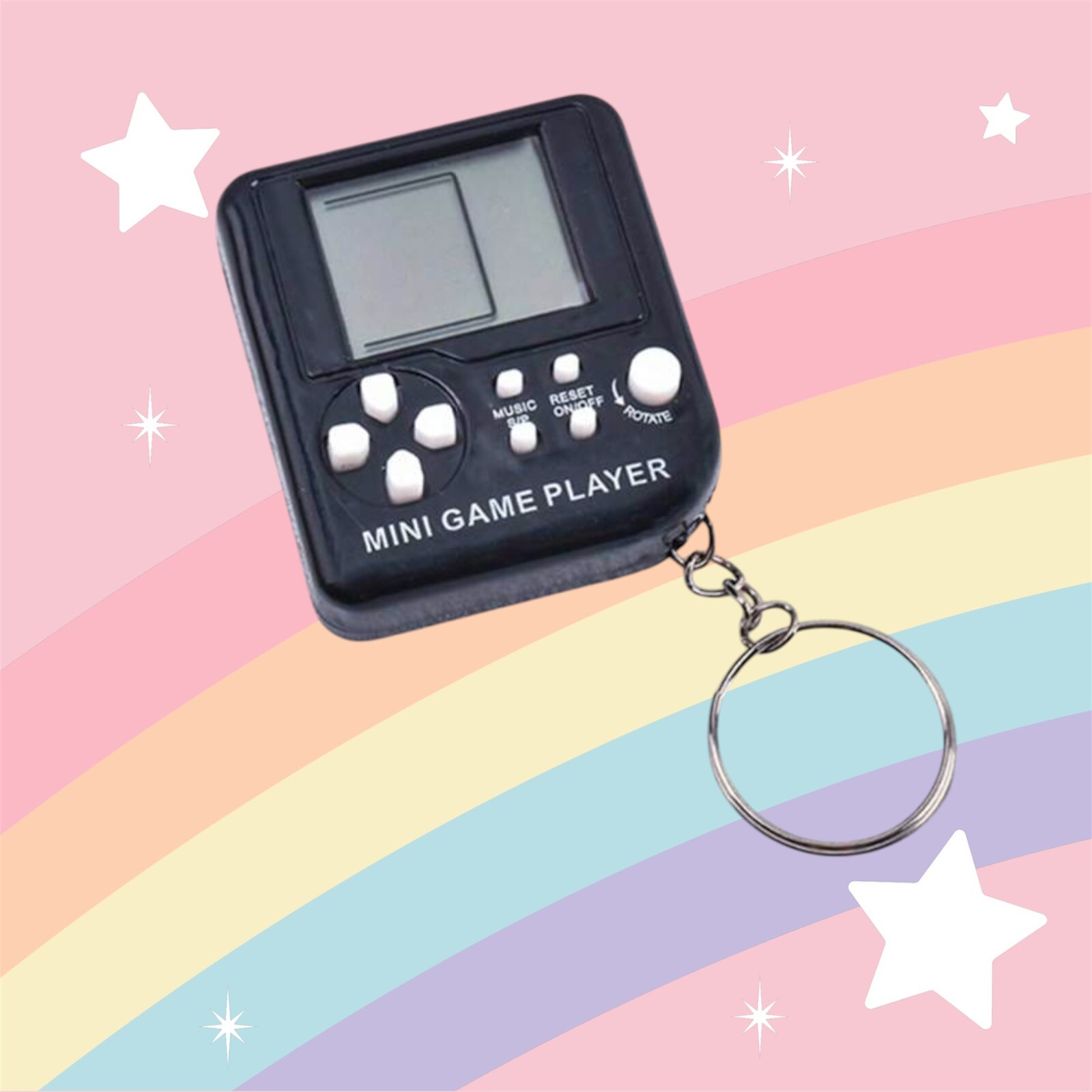 Mini Game Console Keychain Brick Game Portable Handheld Gift Keyring ...