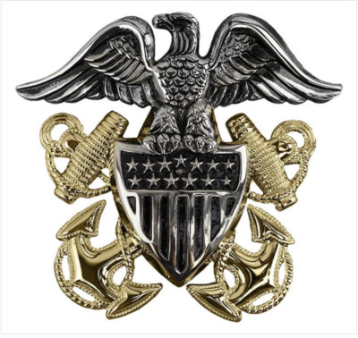 GENUINE U.S. NAVY CAP DEVICE: OFFICER HIGH RELIEF - REGULATION SIZE | eBay