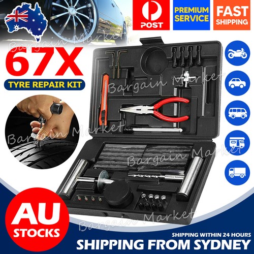 67PCS Tyre Puncture Repair Recovery Kit Heavy Duty 4WD Offroad Plugs ...