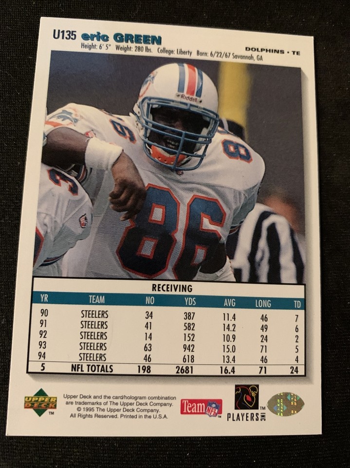 1995 Collector's Choice Update #135 Eric Green Miami Dolphins NMMt Free ...