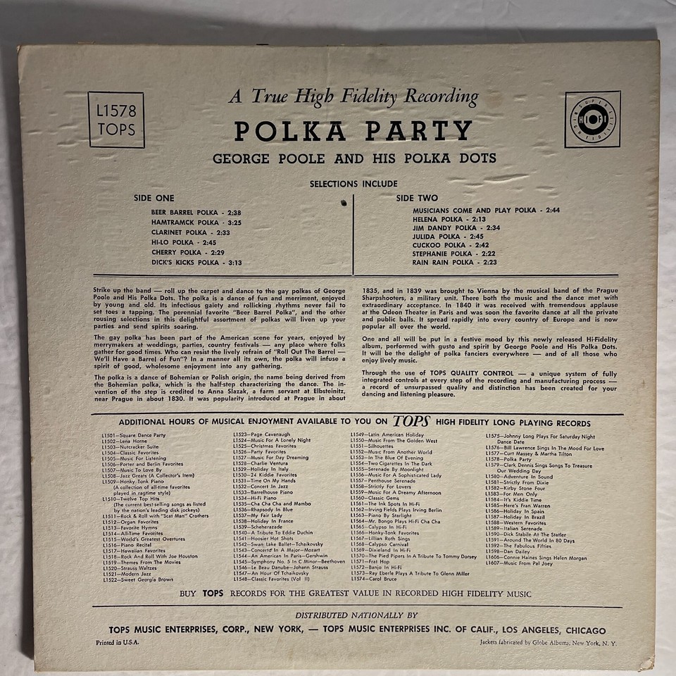 George Poole And His Polka Dots ‎– Polka Party Vinyl, LP 1957 Tops ...
