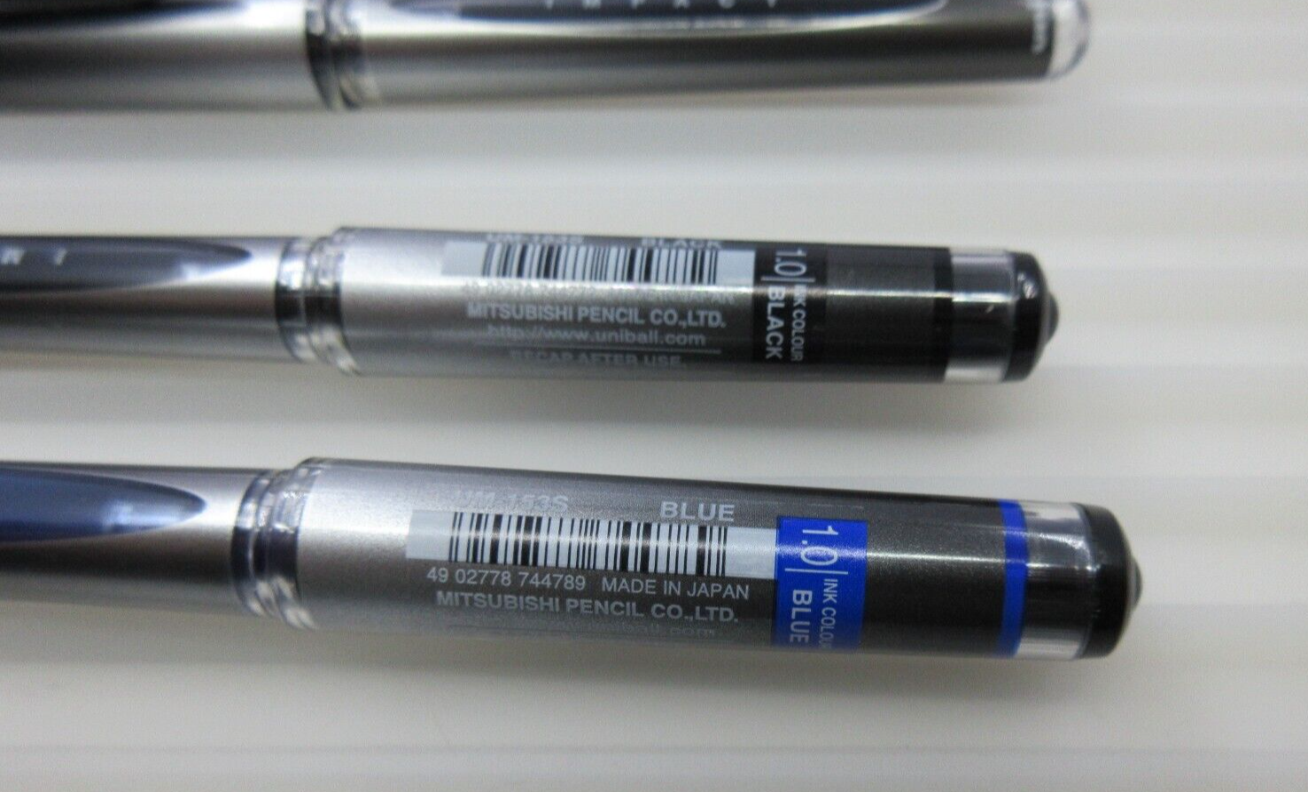 2 x BLUE & 2 x BLACK Uni-ball UM153 S Impact Gel Pen BROAD 1.0mm ...