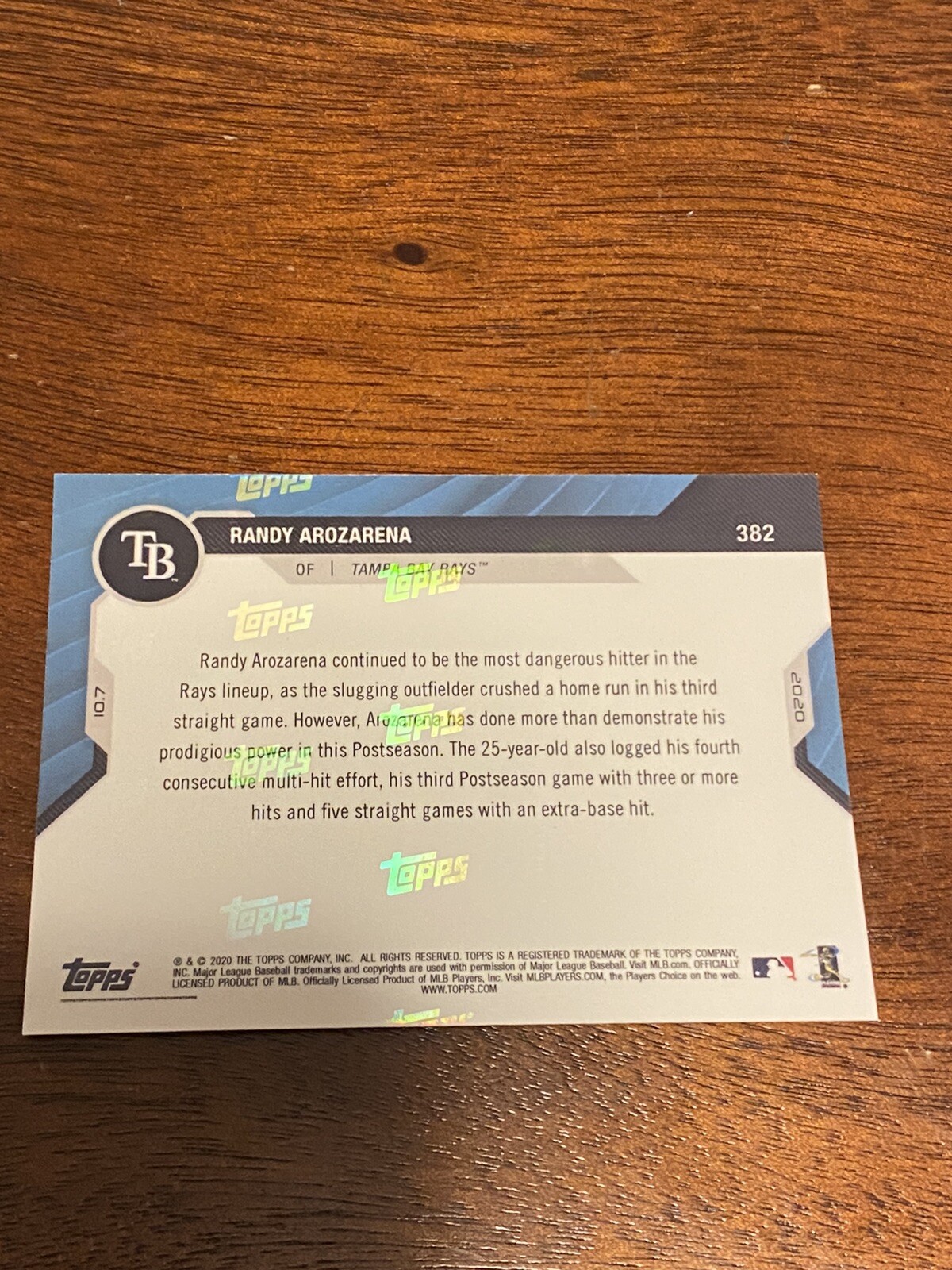 2020 Topps Now - ALDS Randy Arozarena #382 Blue /49 (RC) for sale online | eBay