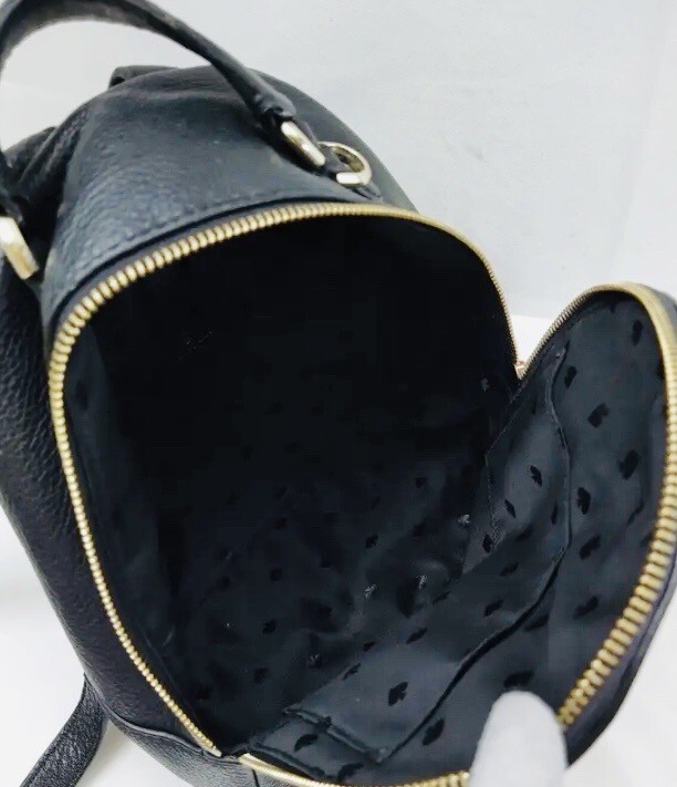 Kate Spade New York Black Pebbled Leather Zipper Pocket Closure ...