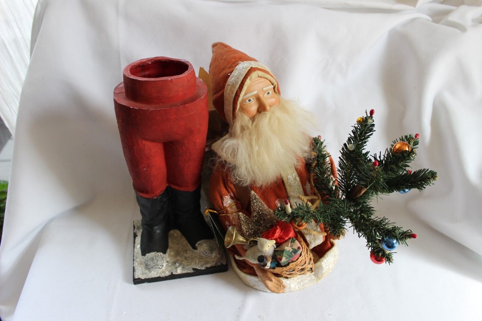Bethany Lowe 21" Vtg. German St. Nicholas Santa Candy Container sack ...