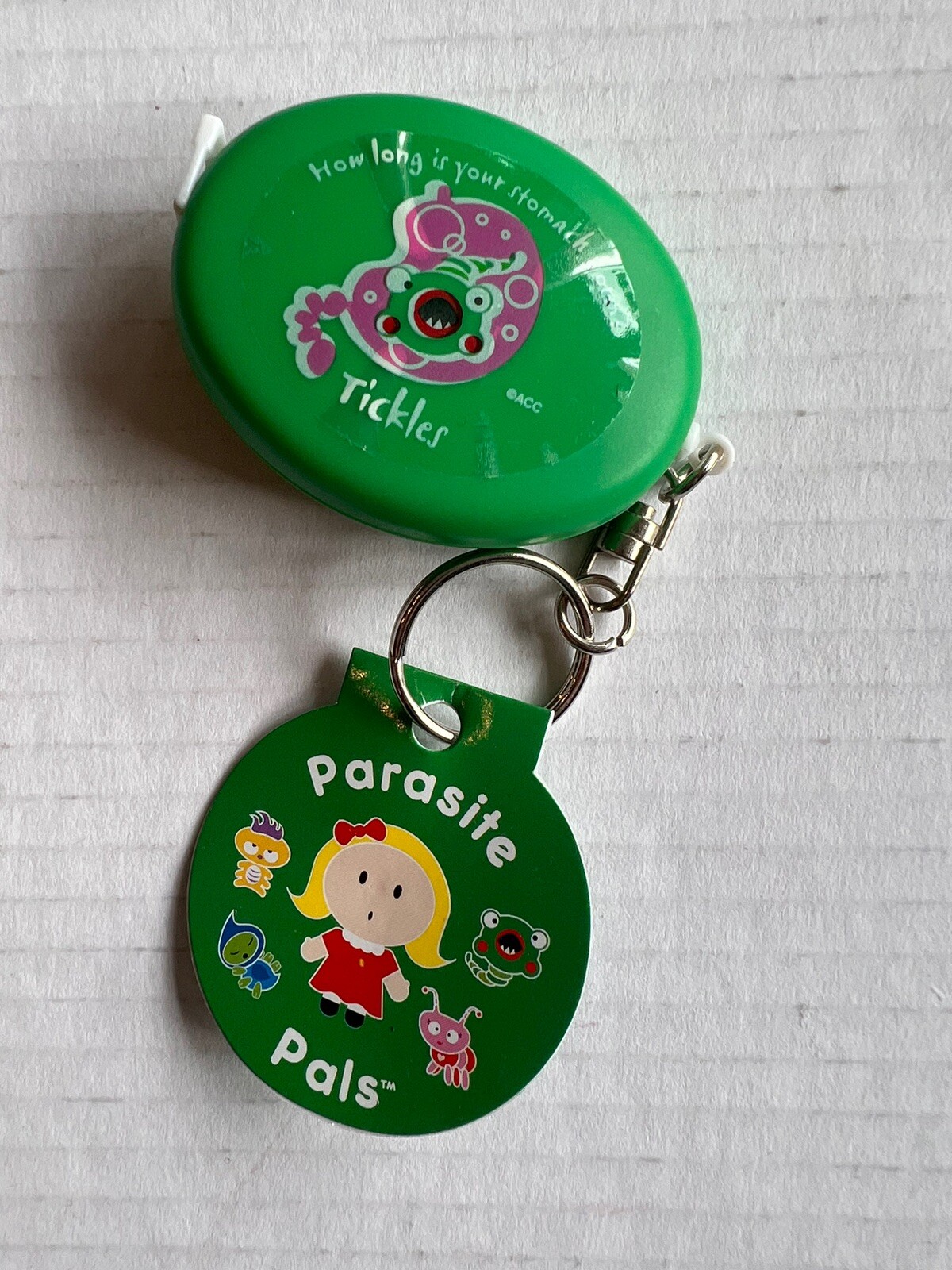 New Rare Tickles Green Keychain Measuring Tape Accoutrements Parasite ...