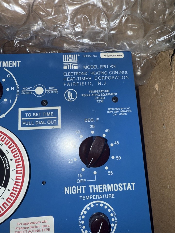Heat Timer Corp. 926555-00 EPU-CH Electro- Mechanical Controls For ...
