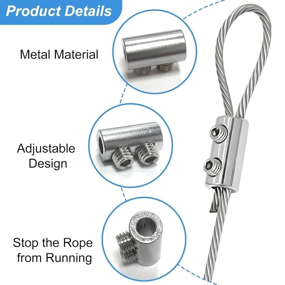 For Clothesline Wire Rope Clips Cable Clamp Clothesline Repair Easy ...