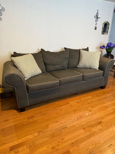 Couch Sofa - Dark Gray - Polyurethane Foam. Polyester Fiber | eBay