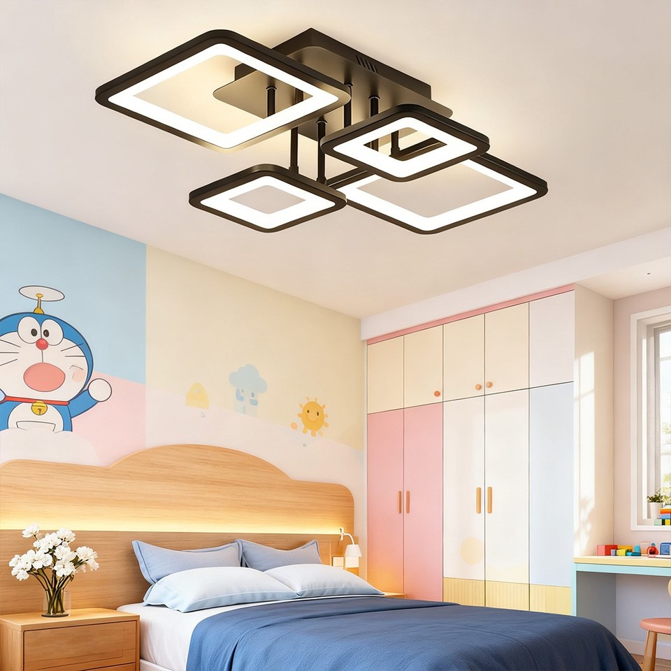 56W Modern LED Ceiling Light Dimmable Chandelier Living Room Romote ...