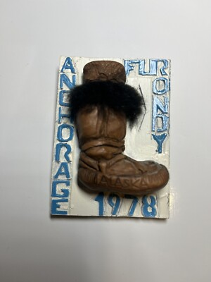 Vintage Anchorage Alaska 1978 Fur Rendezvous Fur Rondy Mukluk Collector ...