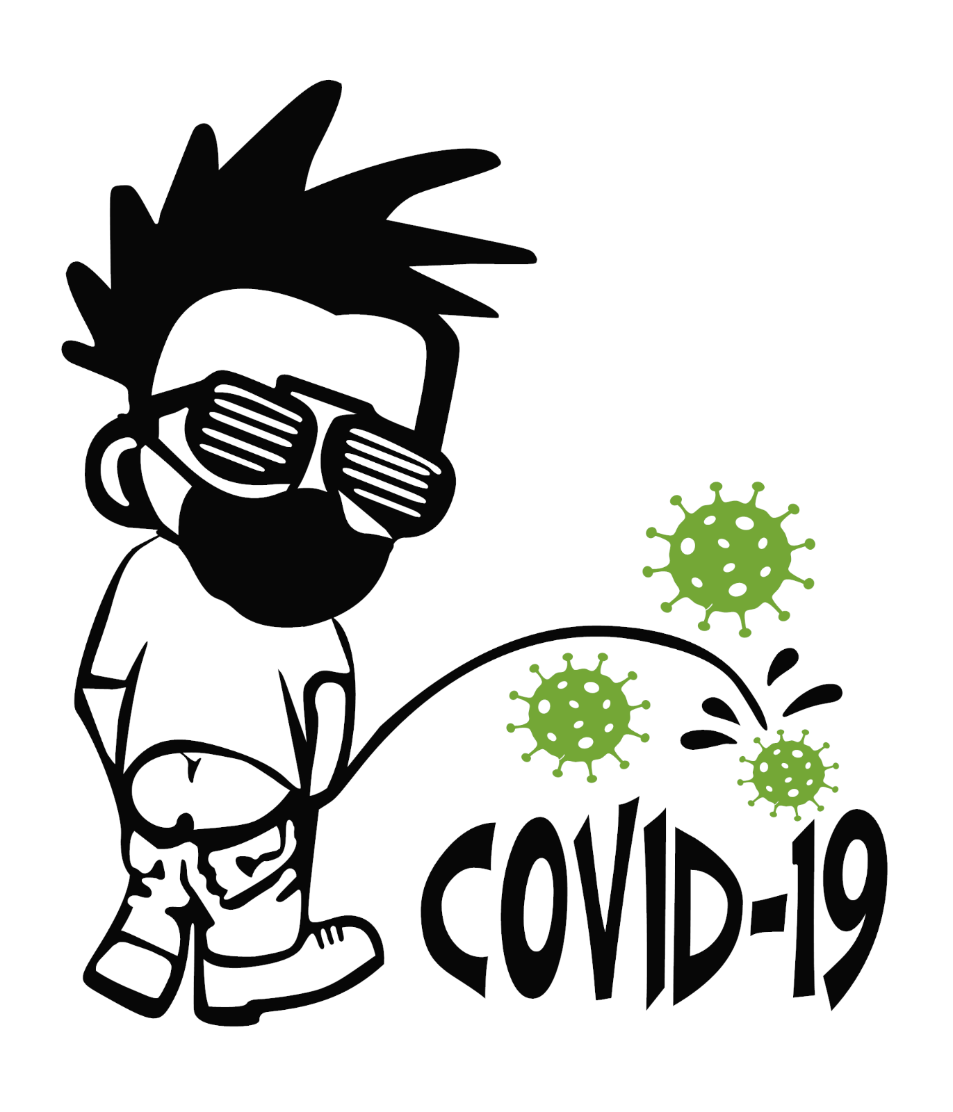 Calvin Peeing on C0VID Vinyl Decal, Window Bumper Sticker, Virus Funny ...