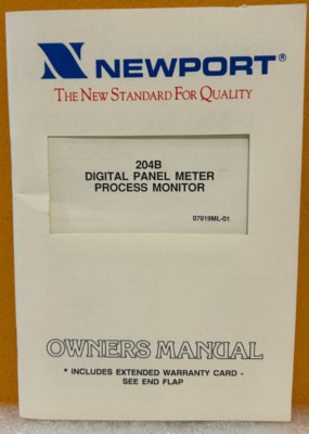Newport 07819ML-01 1990 204B Digital Panel Meter Process Monitor Owner ...