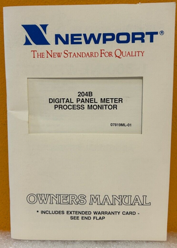 Newport 07819ML-01 1990 204B Digital Panel Meter Process Monitor Owner ...