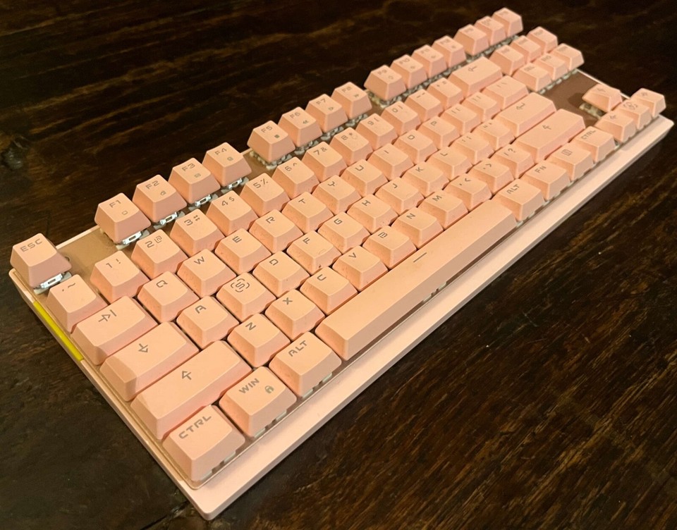 MOTOSPEED GK82 Pink Mechanical Keyboard LED White Backlit incl orig USB ...