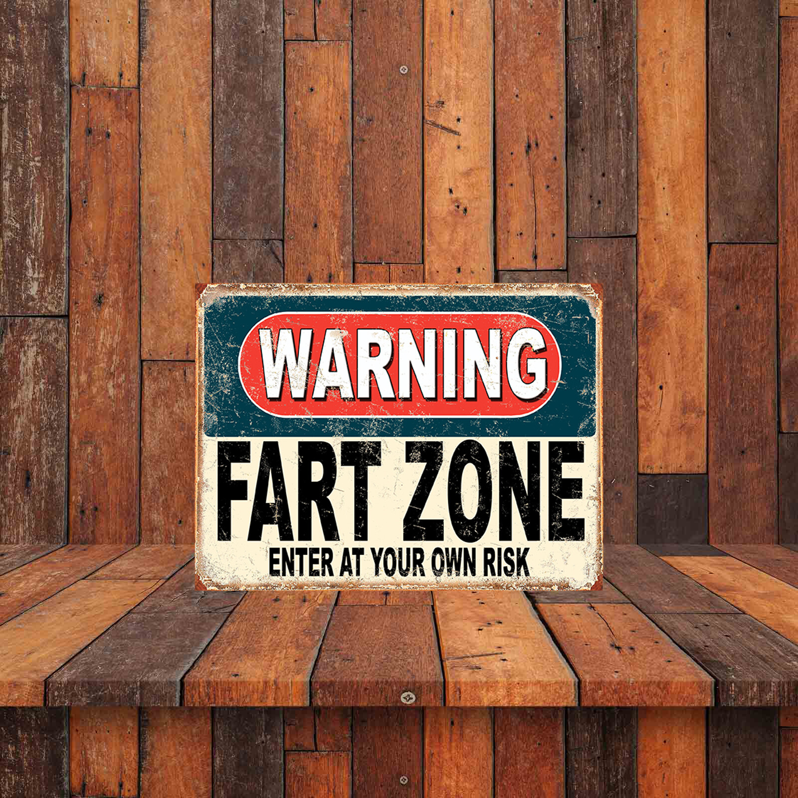 Warning Fart Zone Enter At Your Own risk, Retro tin sign nostalgic art ...