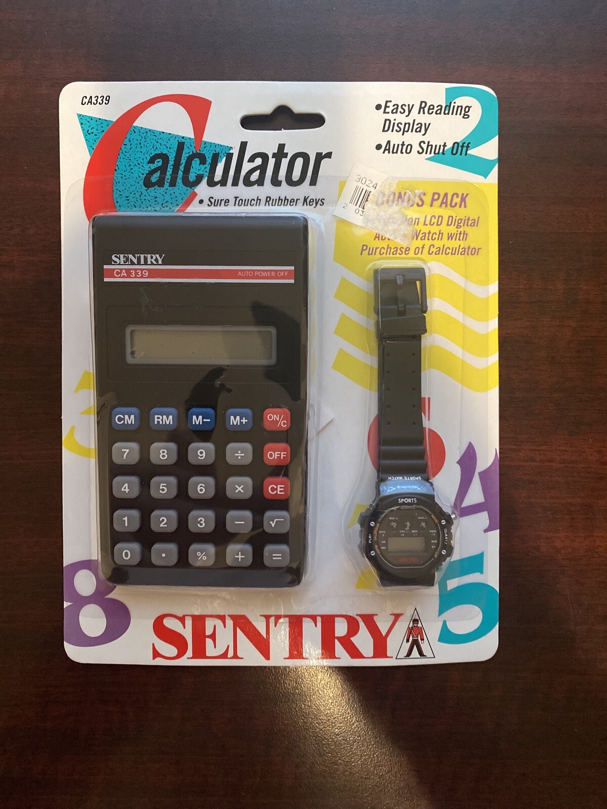 Vintage Sentry Calculator Sports Watch Combo CA339 5 Functions LCD ...